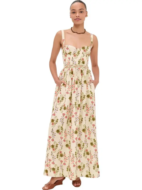 Agua Bendita Aura Marcia Embroidered Maxi Dress - Multicolor