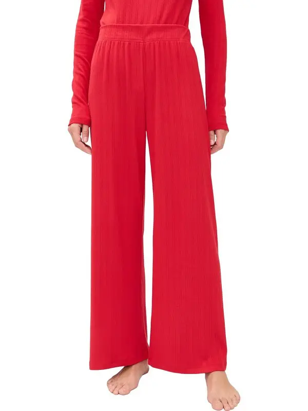 Z Supply Luxe Pointelle Pants - Festive Red