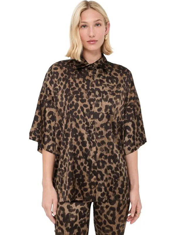 Françoise Zaoua Leopard-print Silk Shirt - Leo Leopard