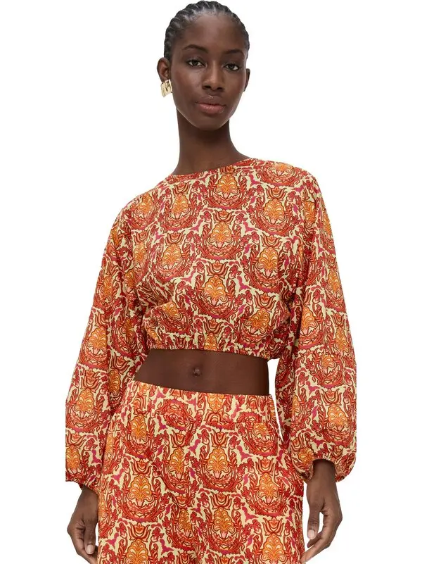 Eywasouls Malibu Isla Paisley Print Top - Amber Mosaic