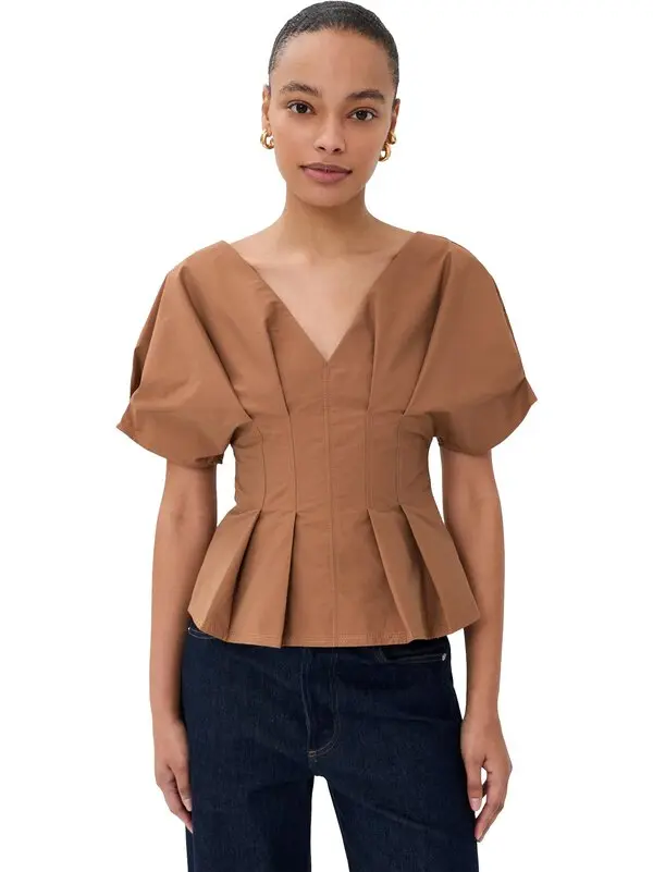 Simkhai Rozen Pleated Top - Chai