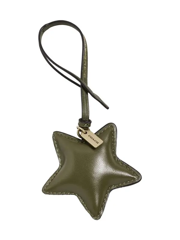 COACH Puffy Star Leather Bag Charm - Olive