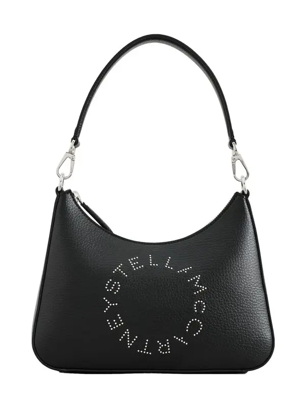 Stella McCartney Eco Embossed Logo Hobo Shoulder Bag - Black