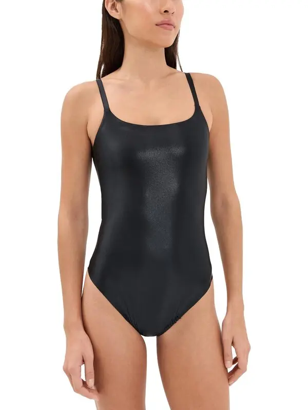 Spanx Scoop Neck Thong Bodysuit - Very Black