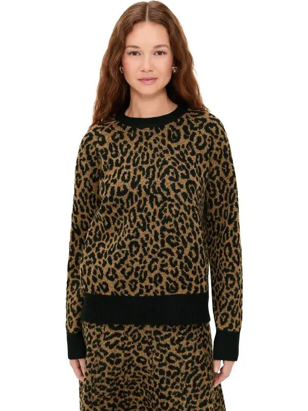 LE BOP Cheetah Print Pullover - Camel Cheetah