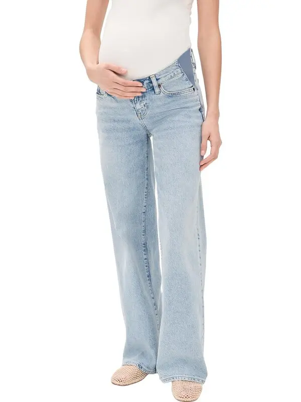 Hatch The Relaxed Wide Leg Maternity Jeans - 90s Light Wash
