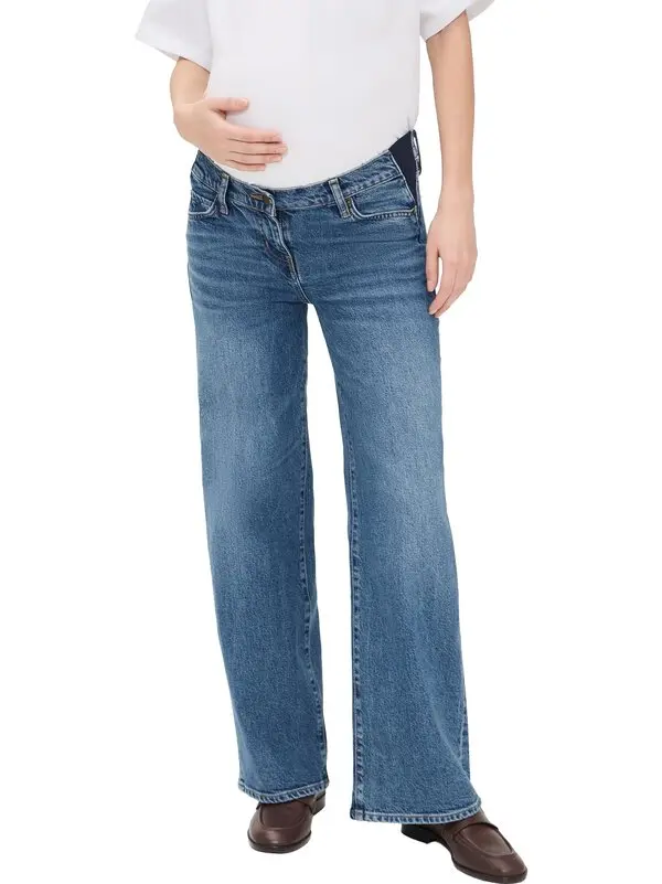 Hatch The Relaxed Wide Leg Maternity Jeans - True Indigo