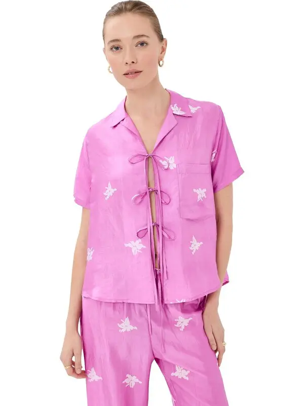 Alix Of Bohemia Styla Jasmine Print Shirt - Medium Pink