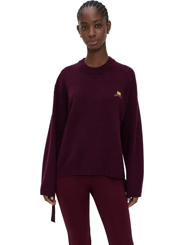 GANNI Oversized Wool-blend Sweater - Burgundy
