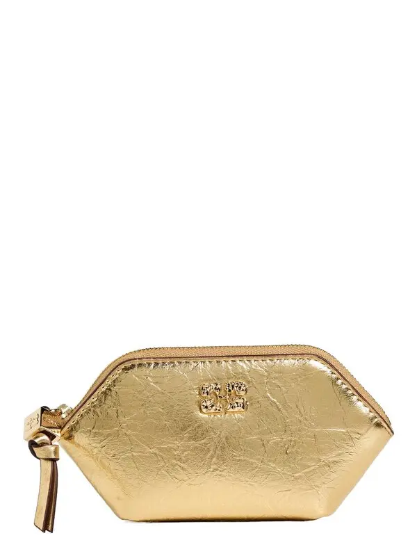 GANNI Bou Crushed Coin Purse - Gold