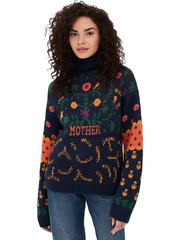 MOTHER Patterned Turtleneck Knit Sweater - Picking Daisy