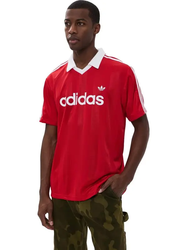 Adidas Originals Stripe Soccer Jersey - Better Scarlet