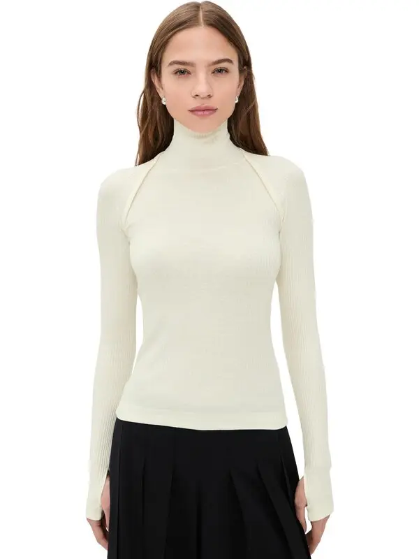 Helmut Lang Layered Shrug Turtleneck - Winter White