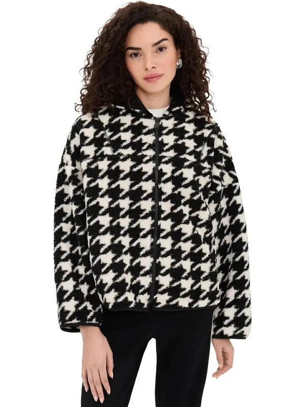 Year Of Ours Cabin Faux Shearling Jacket - Houndstooth