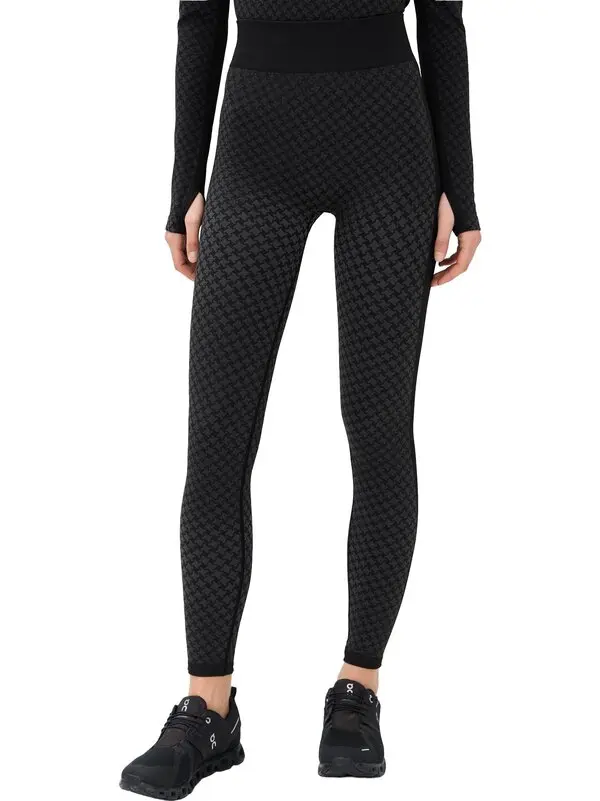 RHONE Houndstooth Seamless Leggings - Pure Black Houndstooth