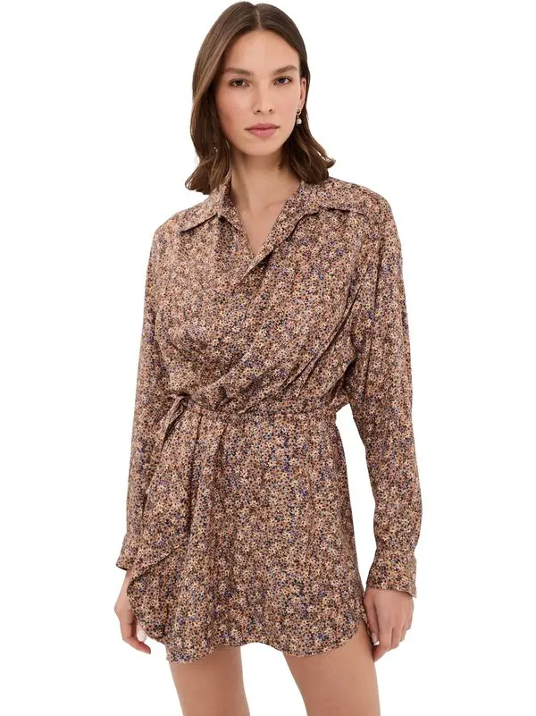 Isabel Marant Harmony Floral-print Mini Dress - Ochre