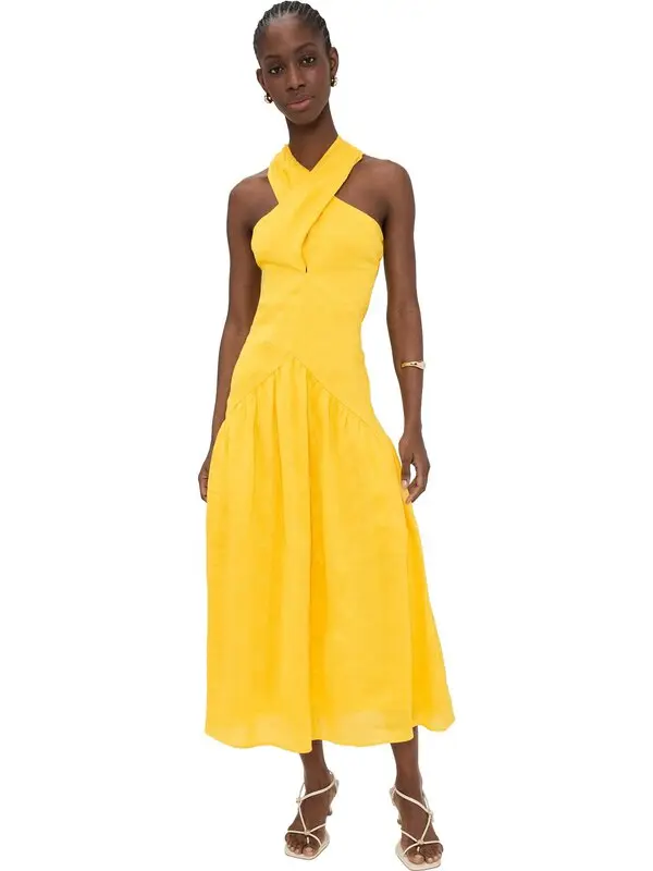 Merlette Zadie Midi Dress - Lemon