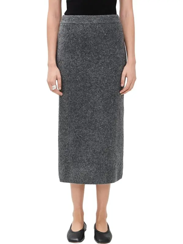 LE BOP Ines Knit Midi Skirt - Charcoal Grey