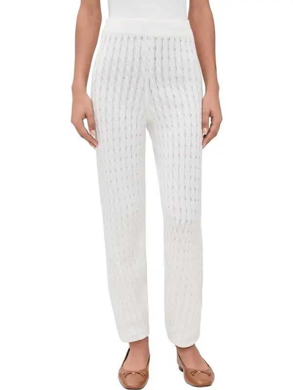 LE BOP Cable Knit Joggers - Ivory