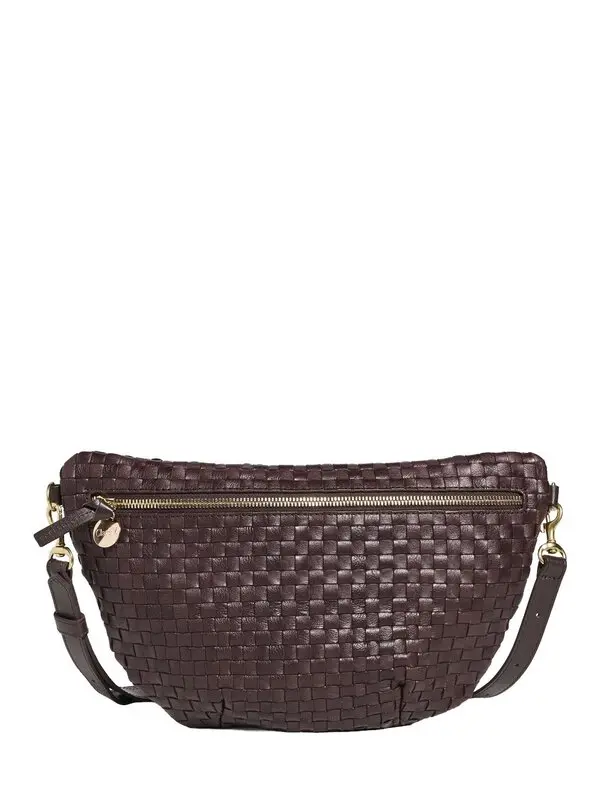 Clare V. Woven Leather Fanny Pack - Tobacco