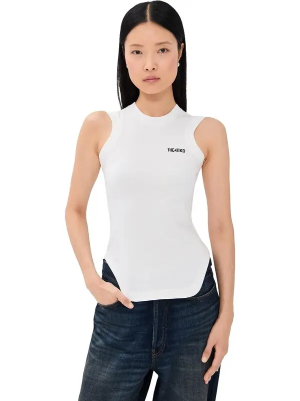 Attico Embroidered Logo Tank Top - White