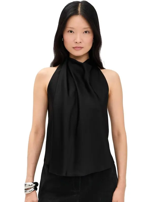 A.L.C. Ada Halterneck Top - Black
