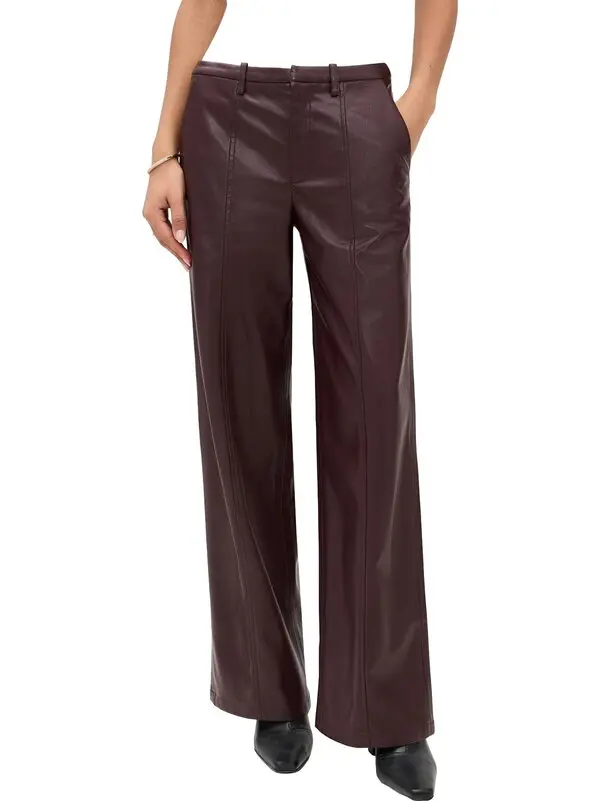MADISON THE LABEL Lowen Faux Leather Pants - Cacao
