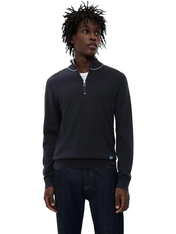 Paul Smith Zip Neck Sweater - Dark Navy