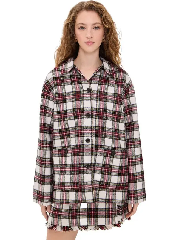 WAYF Morgan Plaid Jacket - Ivory Plaid
