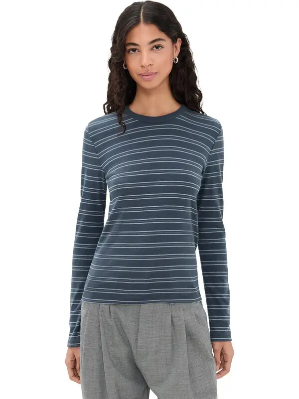 Vince Stripe Long Sleeve Tee - Azura Combo