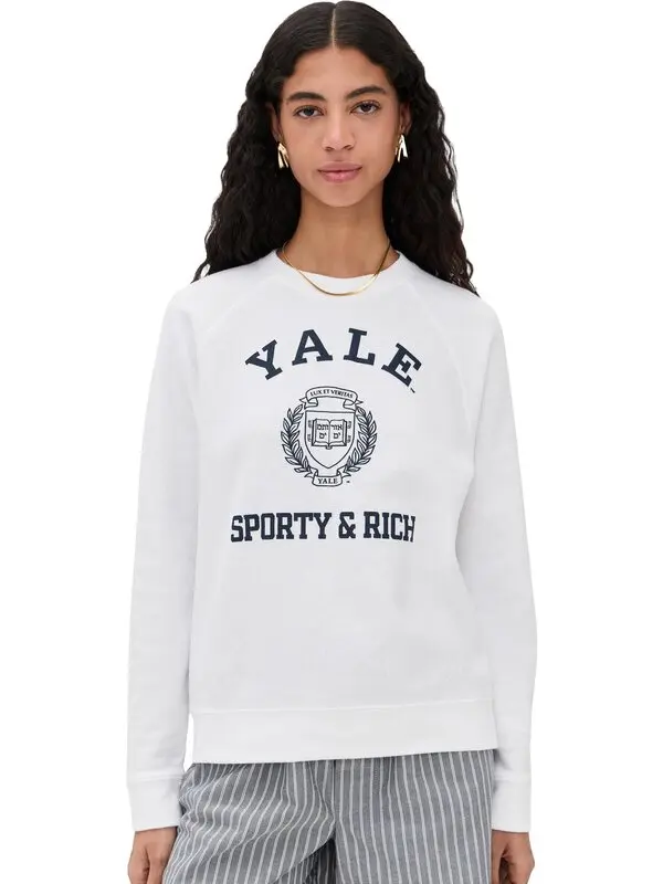 SPORTY & RICH Veritas Soft Crewneck Sweatshirt - White