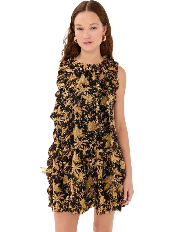 Ulla Johnson Signe Ruffled Silk Mini Dress - Forsythia
