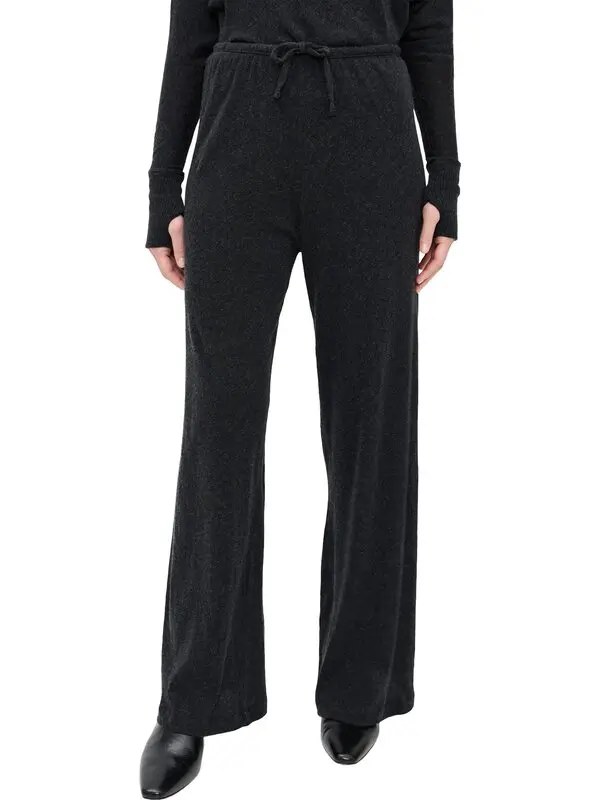 Enza Costa Cashmere Jersey Drawcord Pants - Charcoal