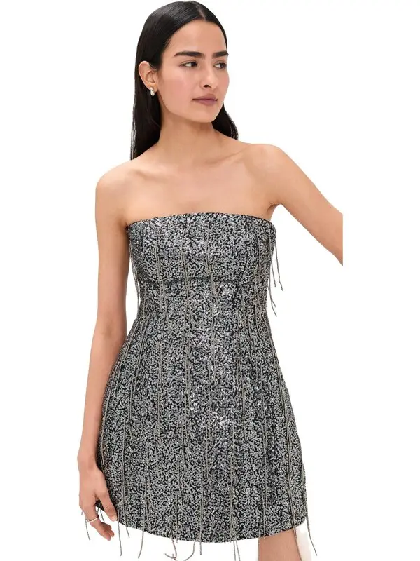 Bardot Karoline Tassel Mini Dress - Black Silver