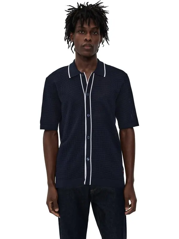 Orlebar Brown Roddy Button-thru Shirt - Night Iris/cloud