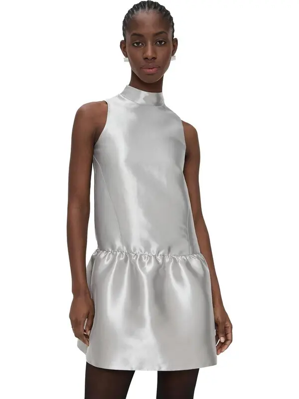 ALIGNE Blaze Satin Mini Dress - Silver