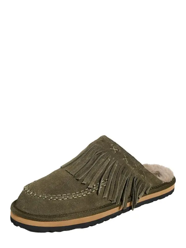 Free People Fallon Fringe Mule - Military Olive