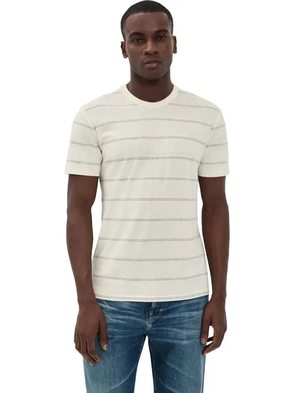 Rag & Bone Hemp Stripe Classic Tee - White