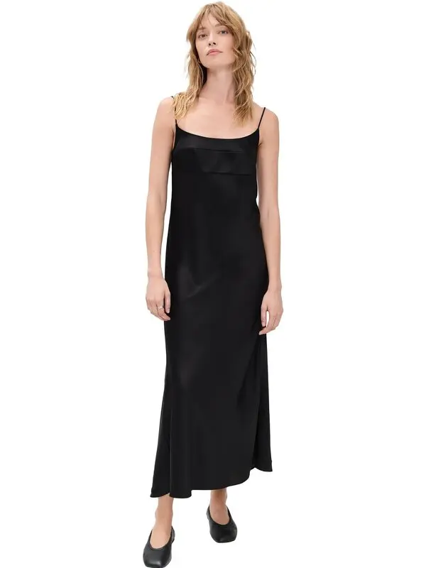Theory Curve Slim Slip Dress - Black