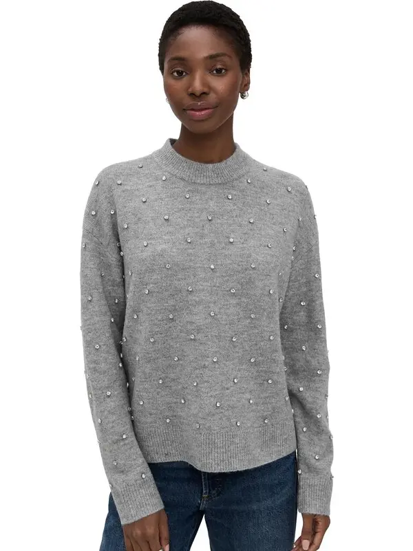 PISTOLA Aura Crystal-embellished Sweater - Charcoal Diamonte