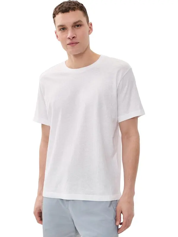 Frescobol Carioca Dinis Linen Blend T-shirt - White