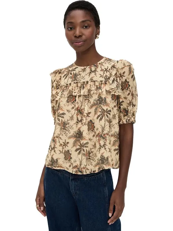 Ulla Johnson Jodie Puff Sleeve Top - Cameo