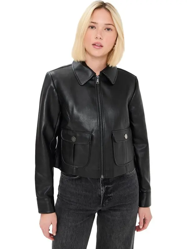 LE BOP Harper Faux Leather Jacket - Black