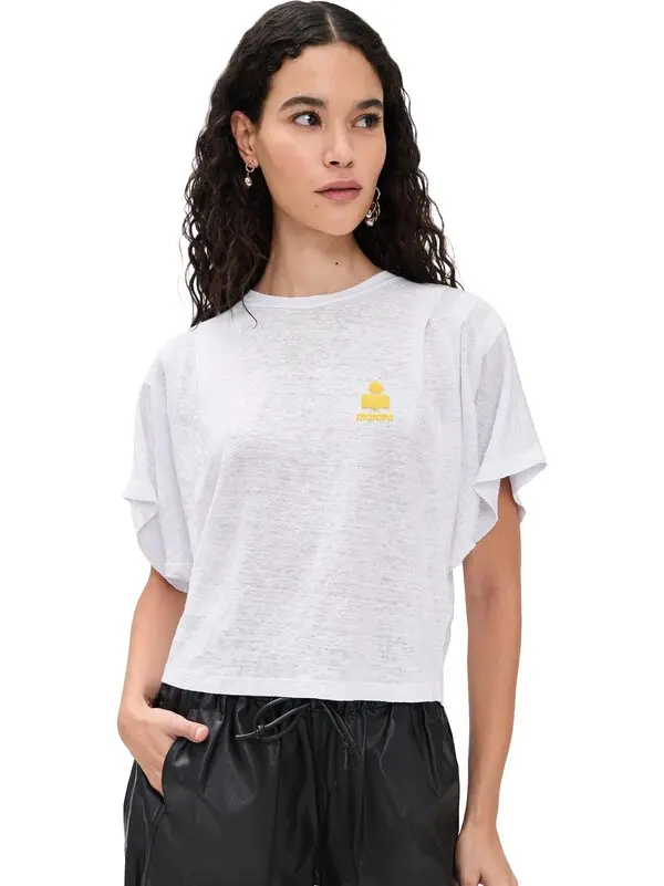 Isabel Marant Kyanzae Tee - White/yellow