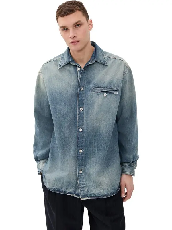 MAISON MARGIELA Long Sleeved Shirt - Blue
