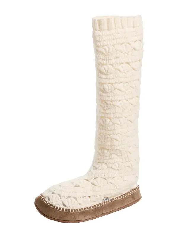 Sea Alena Knit Sock Slippers - Cream