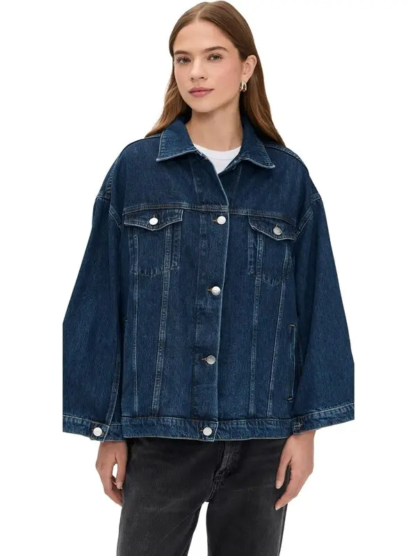Secular Oversized Denim Capelet Jacket - Classic/dark Wash