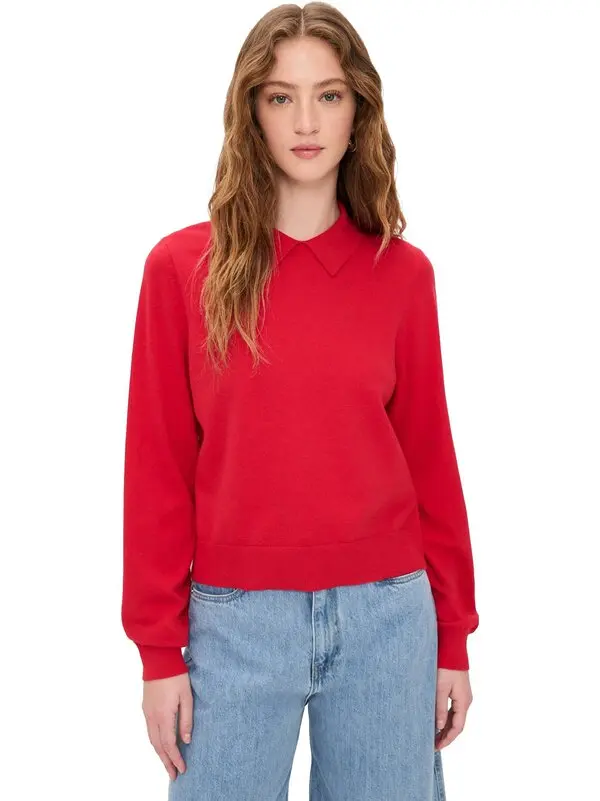 Splendid Phoebe Polo Sweater - Rouge