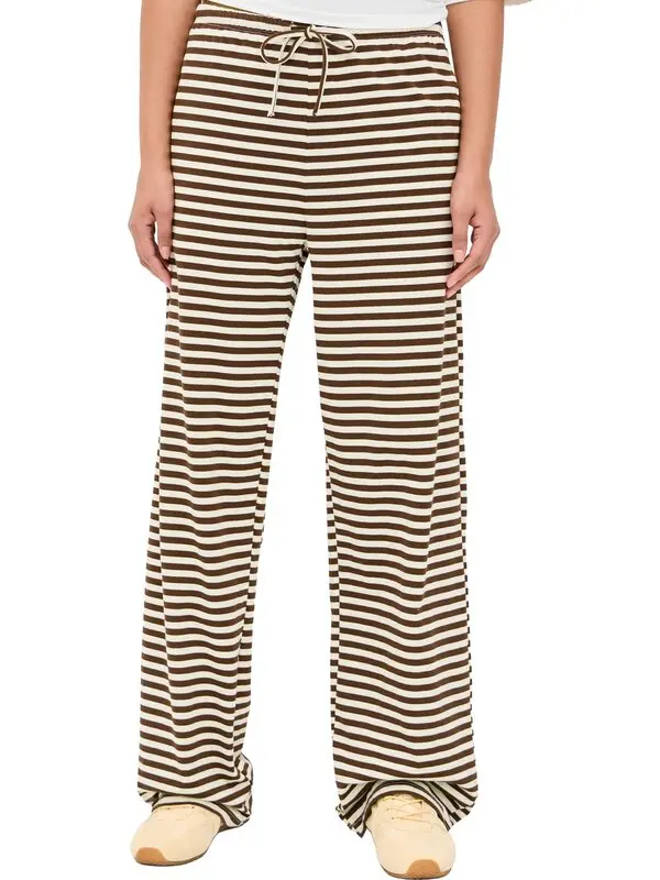 Lioness Striped Jersey Pants - Dark Chocolate Stripe