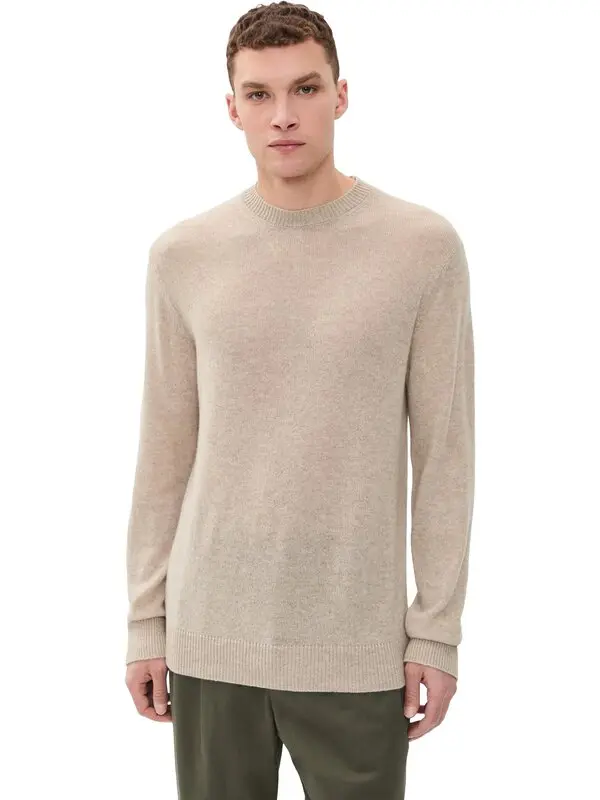 THE ELDER STATESMAN Pax Tranquility Cashmere Crew - Oatmeal